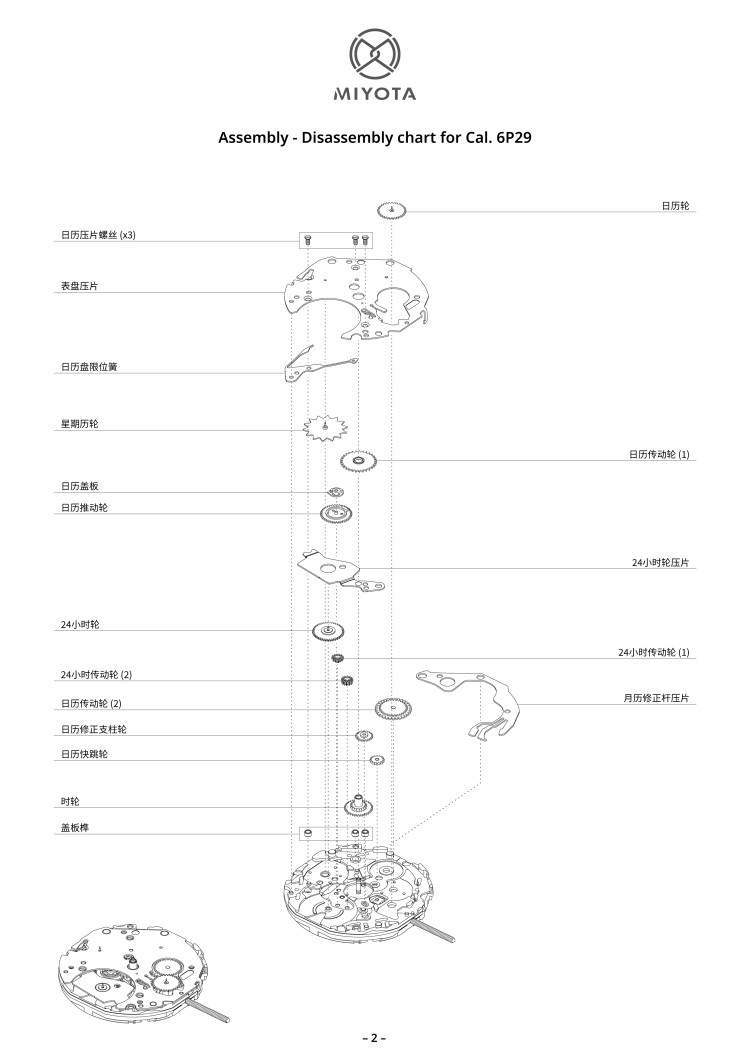 6P29 多功能｜Movements｜MIYOTA MOVEMENT